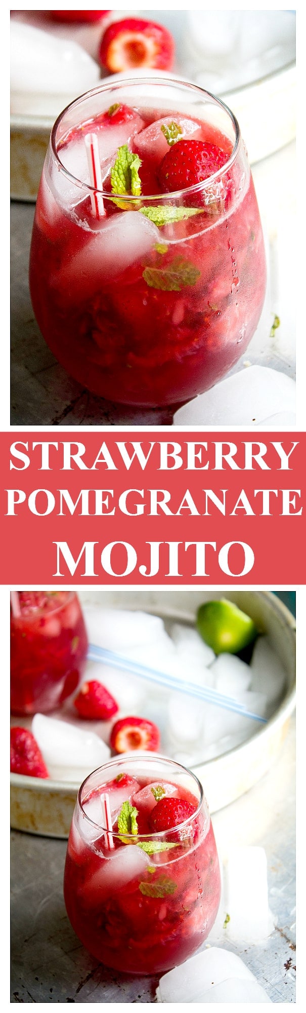 Strawberry Pomegranate Mojitos Recipe | Easy Strawberry Mojito Cocktail
