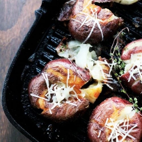 Parmesan Smashed Potatoes | Diethood