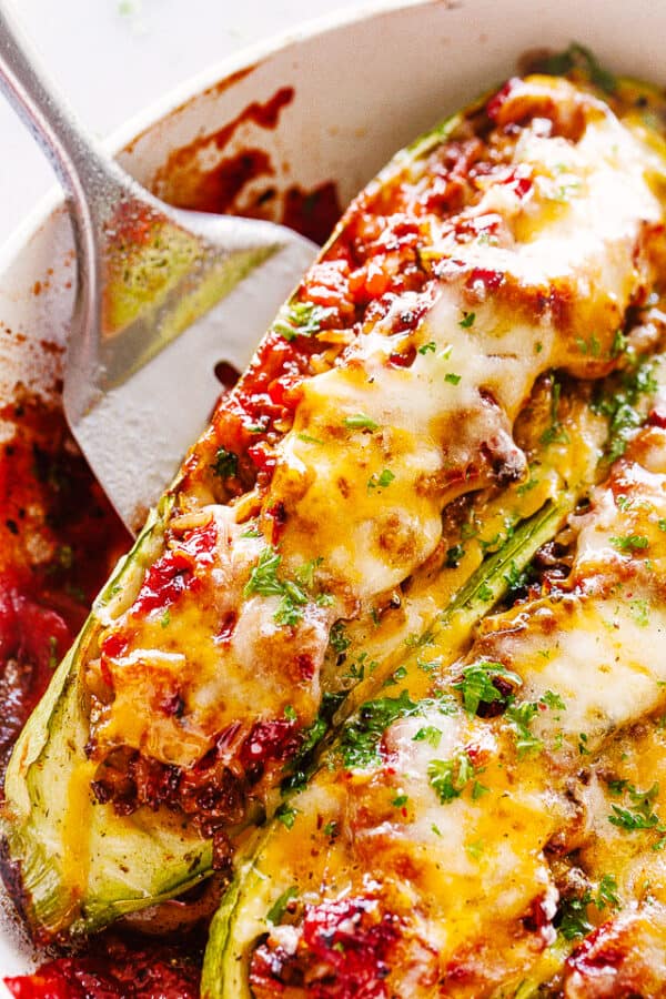 Stuffed Zucchini Boats - Diethood