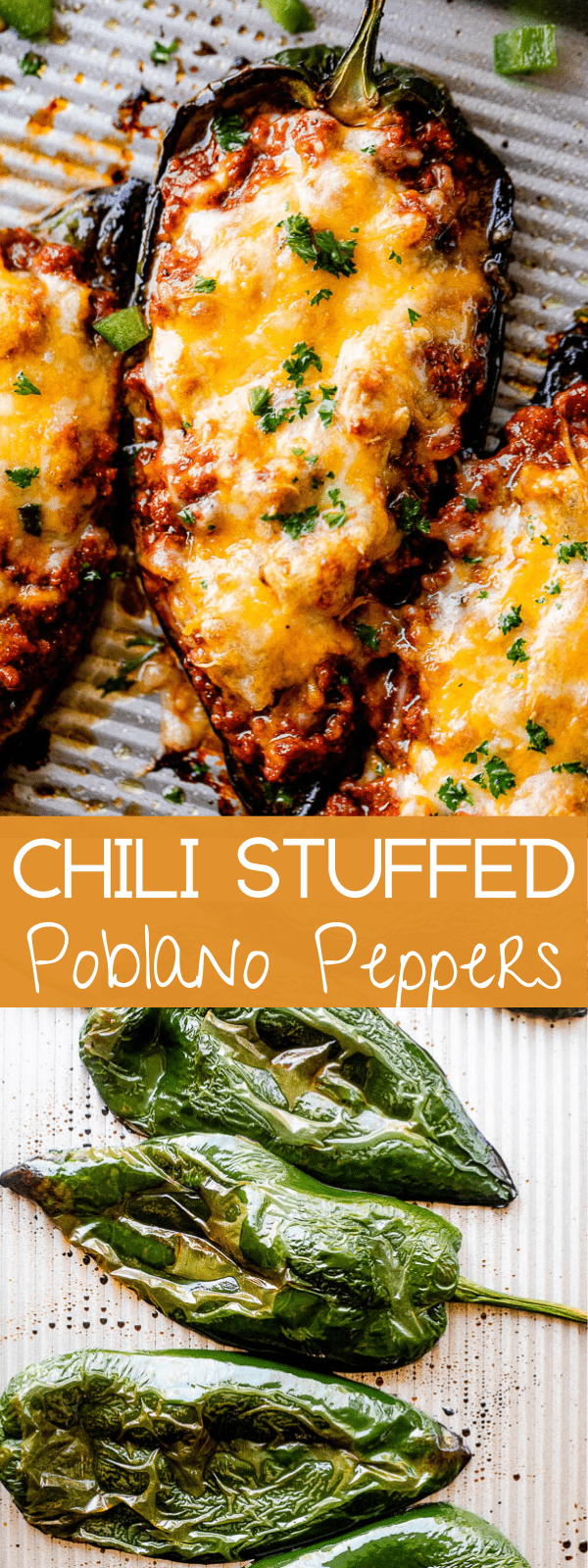 Stuffed Poblano Peppers with Chili | Diethood
