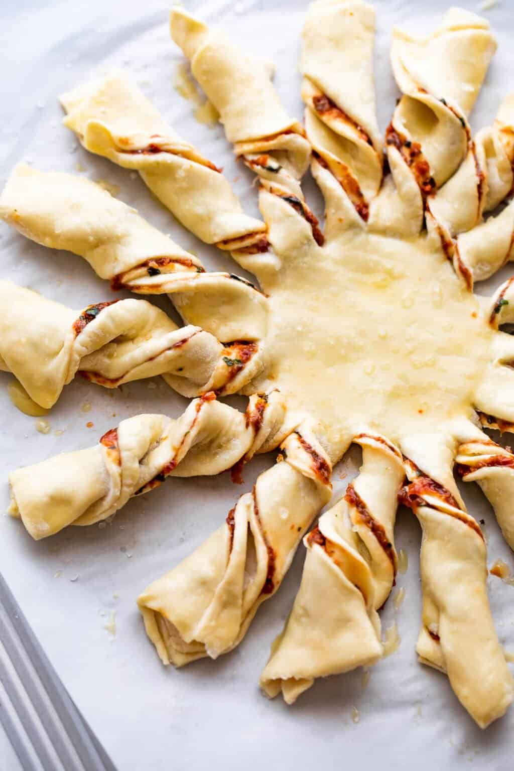 Pesto Puff Pastry Wreath (Tarte Soleil) | Diethood