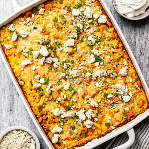 Buffalo Chicken and Rice Casserole | Diethood