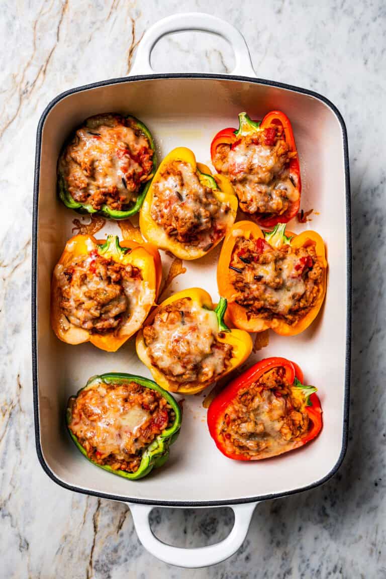 Ground Turkey Stuffed Peppers | Diethood
