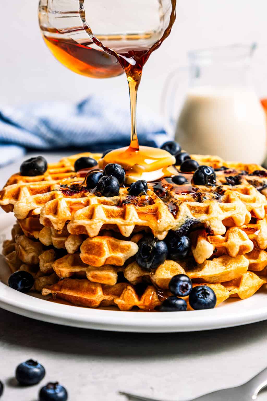 Fluffy Blueberry Waffles | Diethood